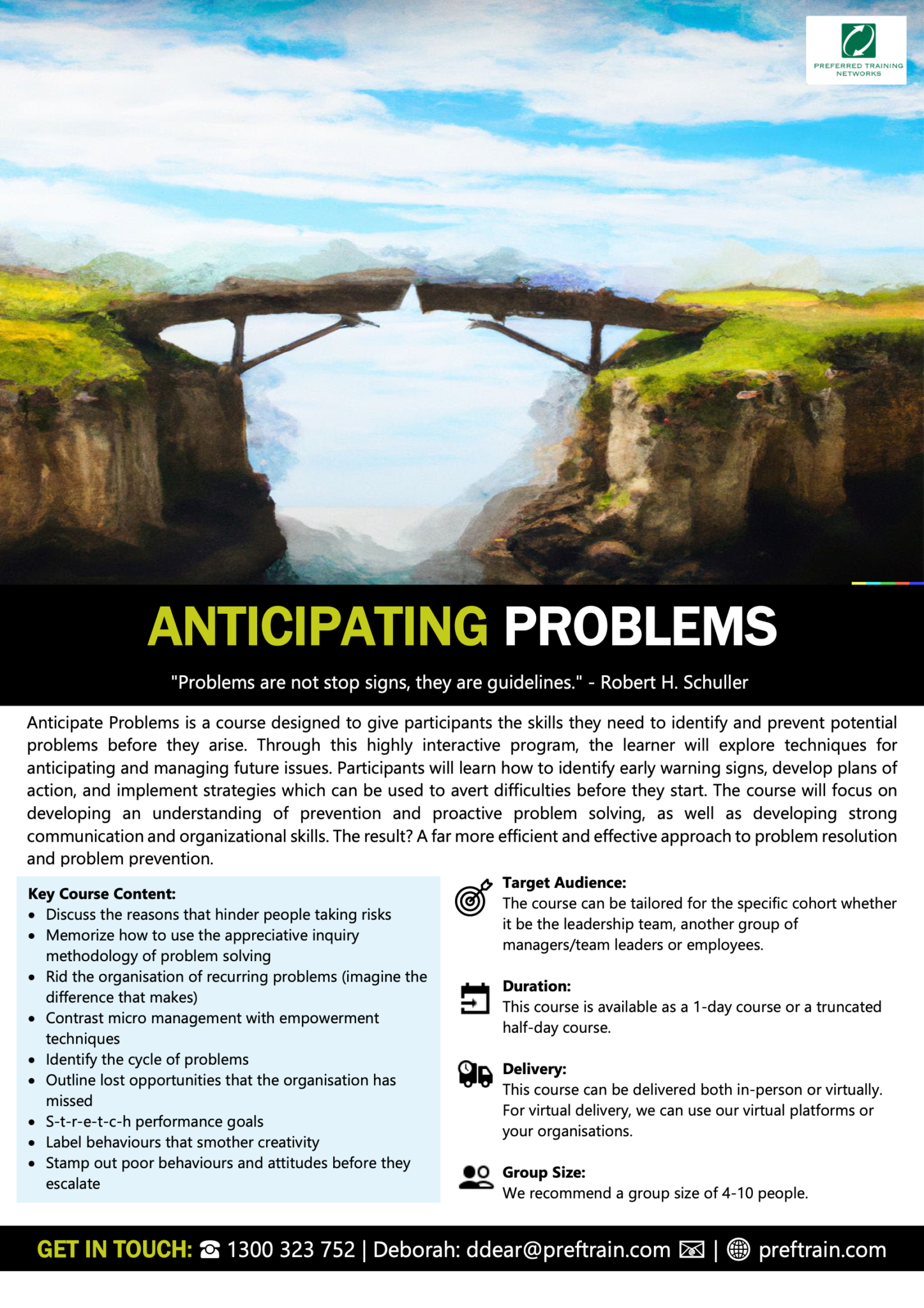 Anticipate Problems Workshop | Preferred Training Networks