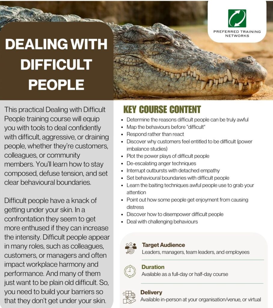 Dealing With Difficult People Training | Australia Wide
