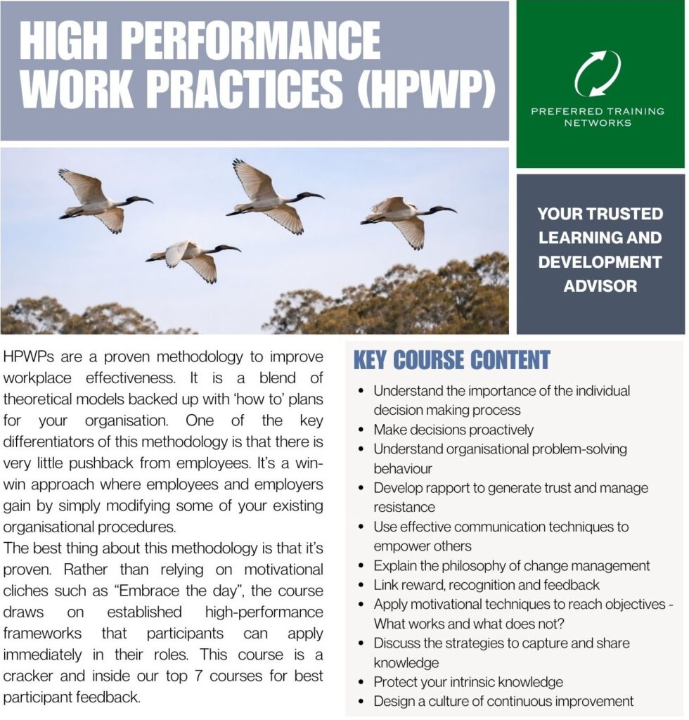 High Performance Work Practices Training Course (HPWPs) | Preferred ...