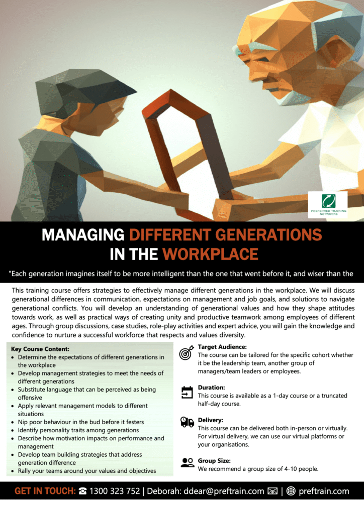 Managing Different Generations At Work Training Course | Preferred ...