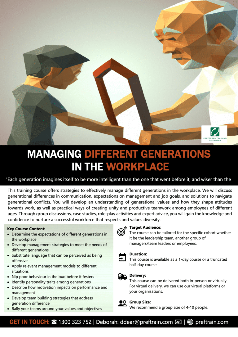 Managing Different Generations At Work Training Course | Preferred ...