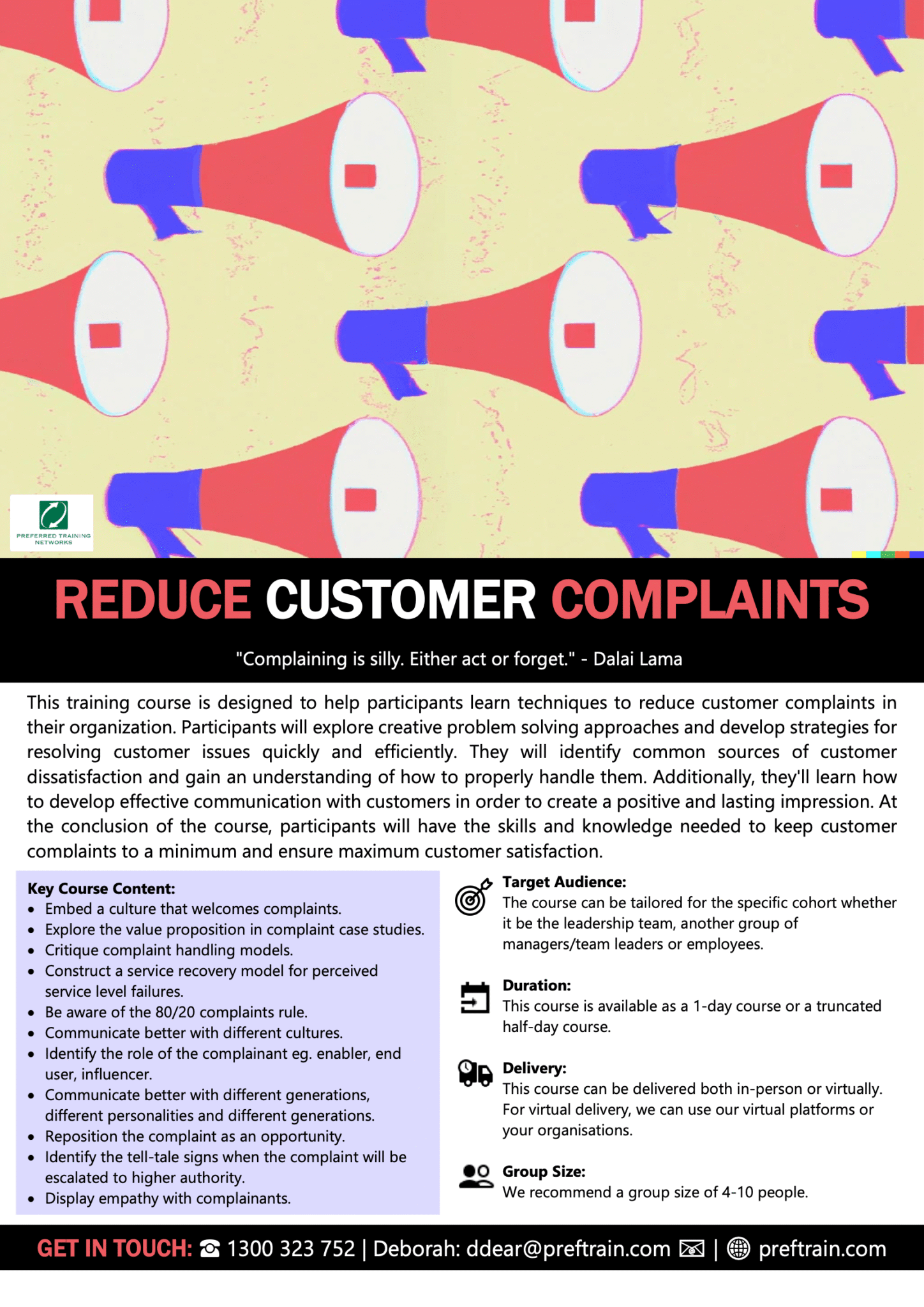 Reduce Customer Complaints Training Course | Preferred Training Networks