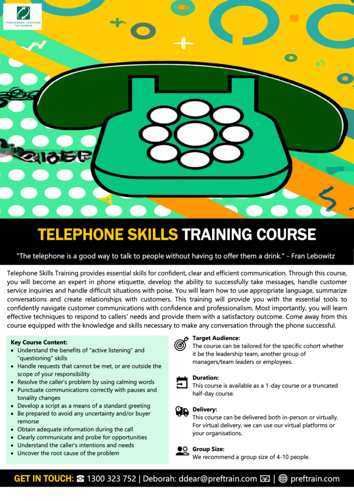 Telephone Skills Training Course | Preferred Training Networks
