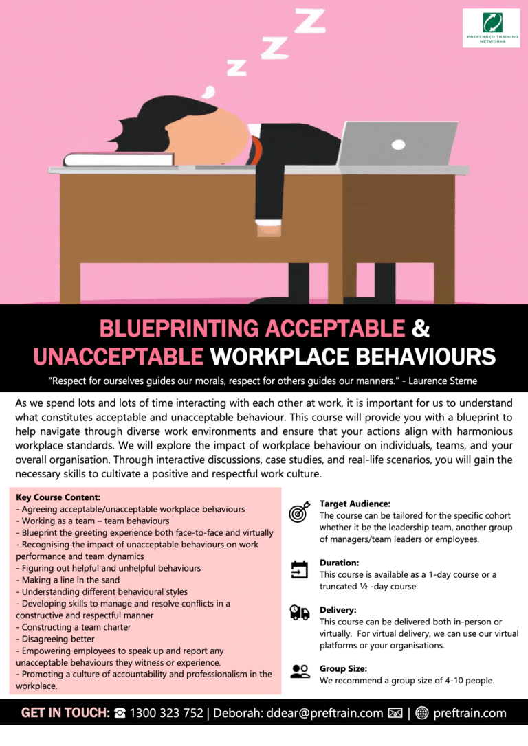 Acceptable & Unacceptable Australian Workplace Behaviours Training ...