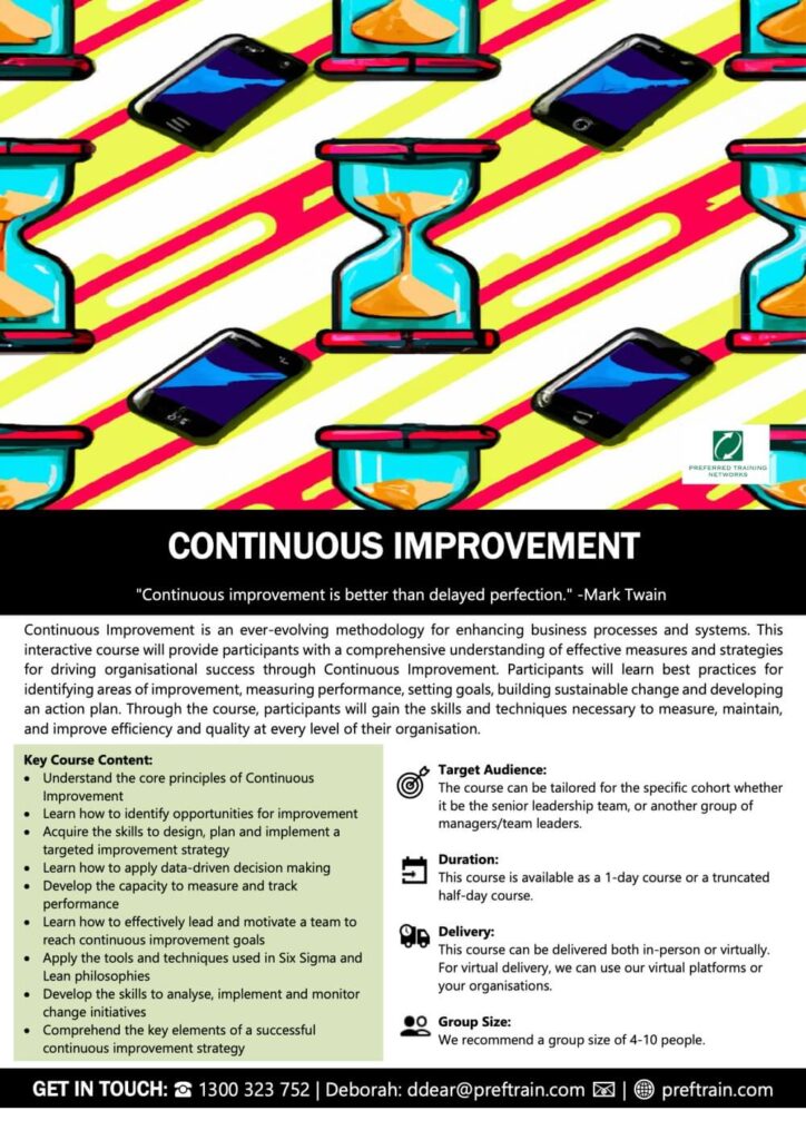 Continuous Improvement Training Workshop | Preferred Training Networks