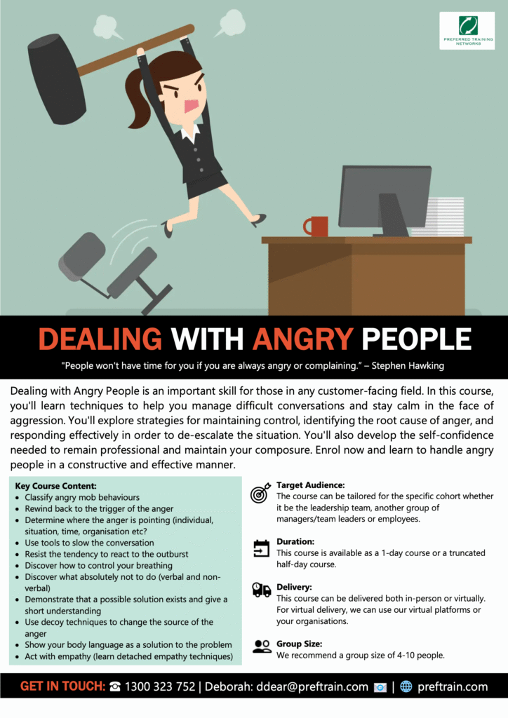Dealing With Angry People In Australia Training Course | Preferred ...