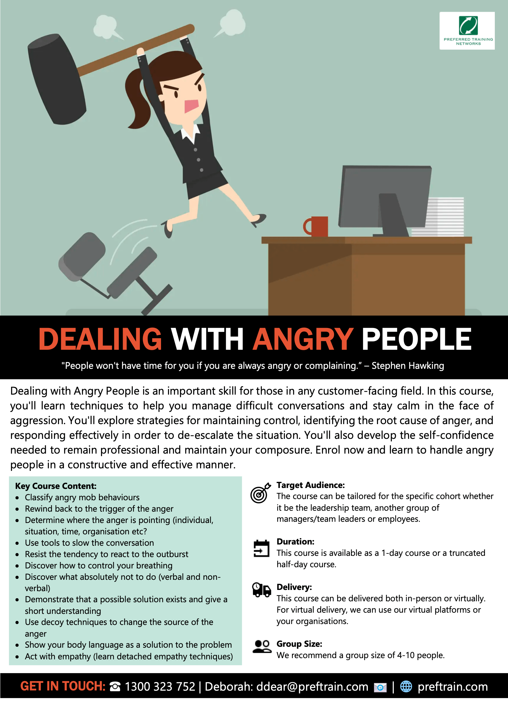 Dealing With Angry People In Australia Training Course | Preferred ...