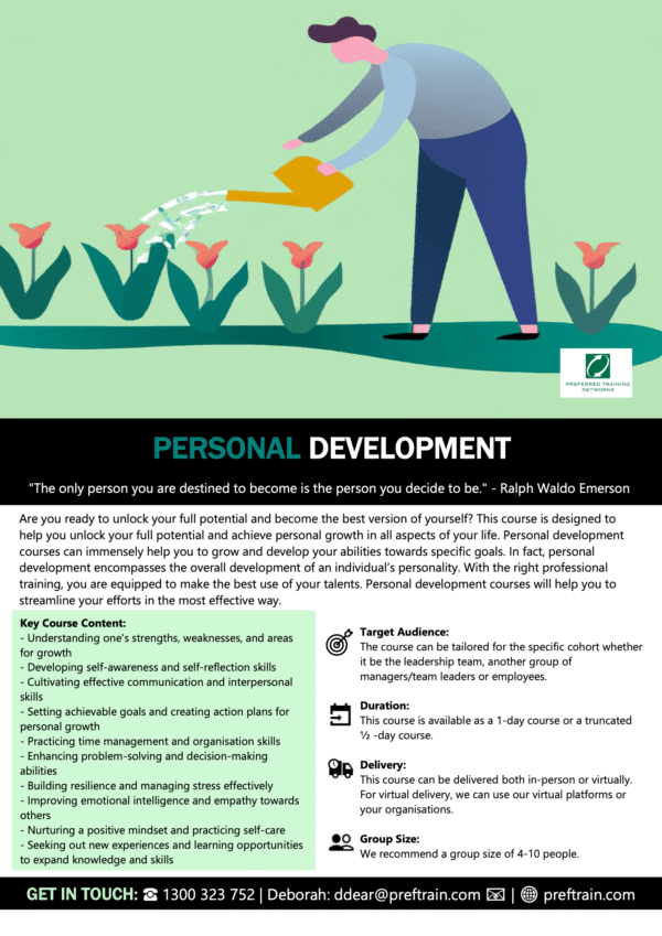 Personal Development Training Course | Preferred Training Networks
