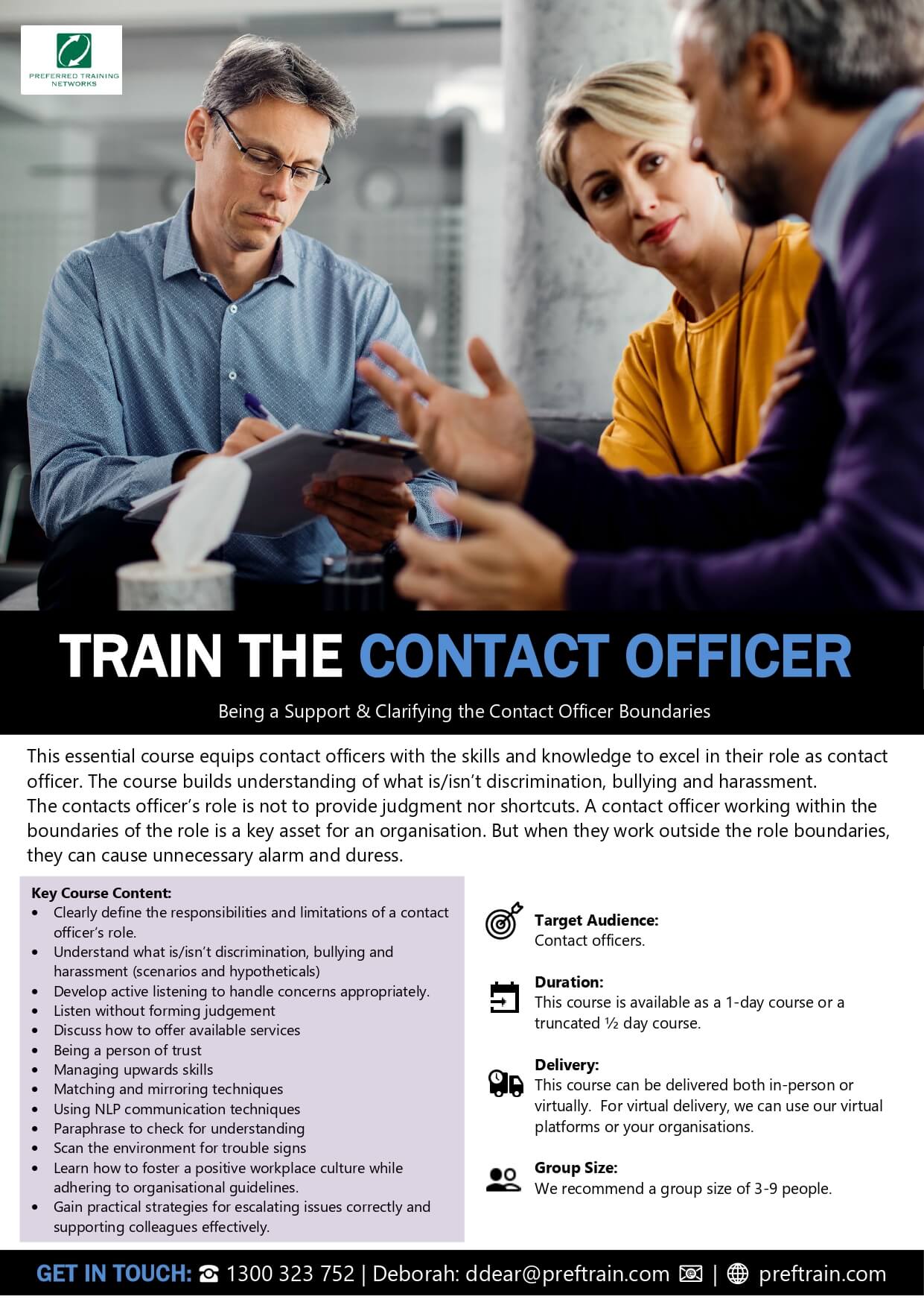 Train The Contact Officer Training | Preferred Training Networks